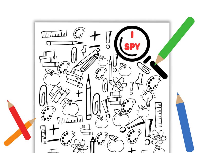 I Spy School Day Coloring Page – Fun, Interactive School-themed ...