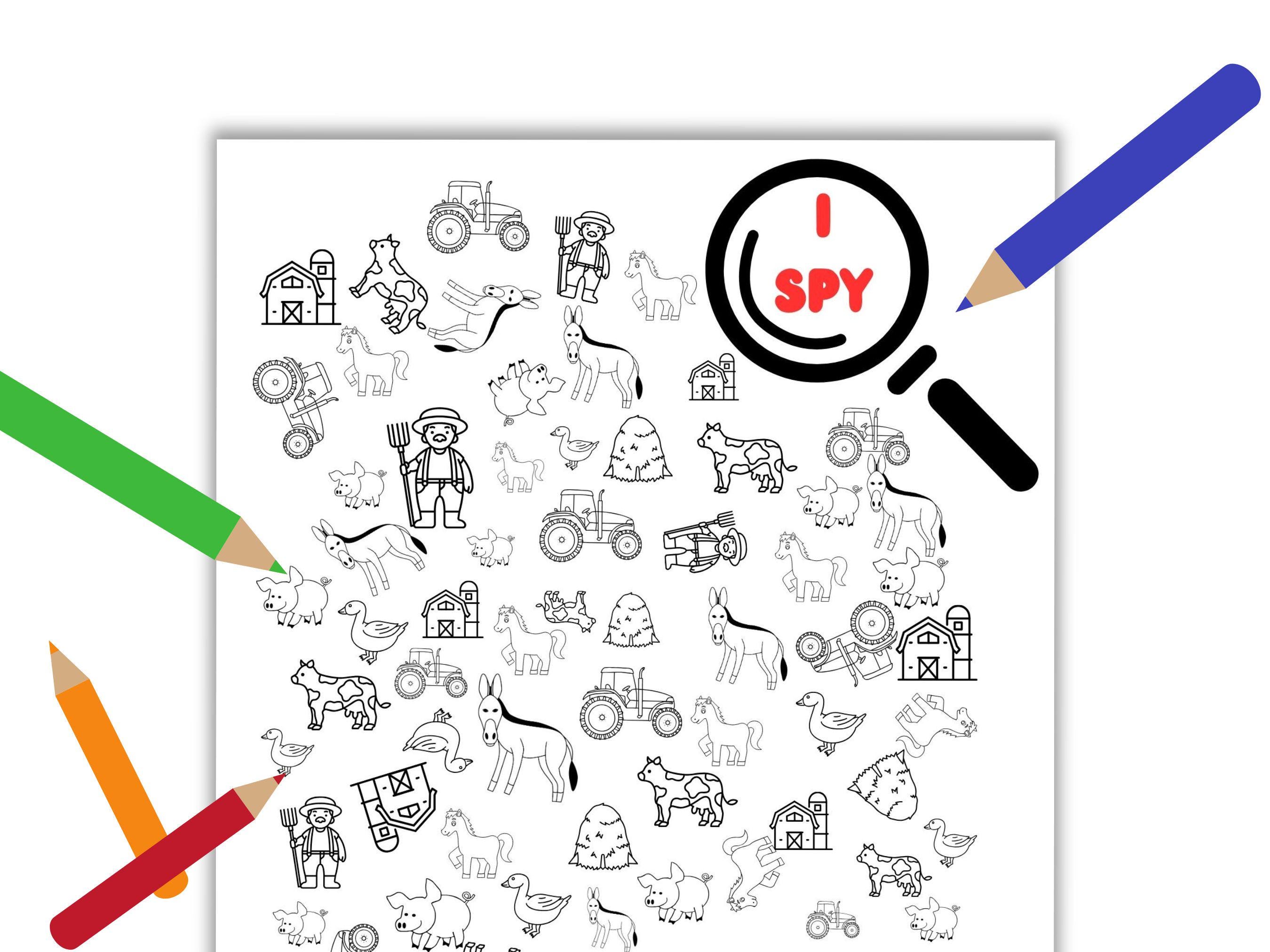 I Spy Barnyard Coloring Page – Fun Farm-themed Activity for Kids ...