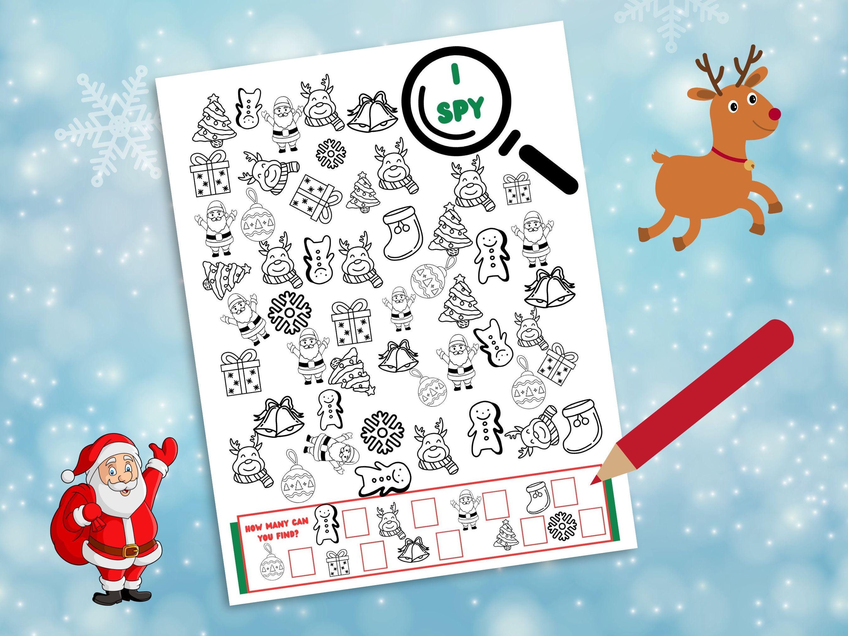 I Spy Christmas Coloring Page – Fun Holiday Activity for Kids ...