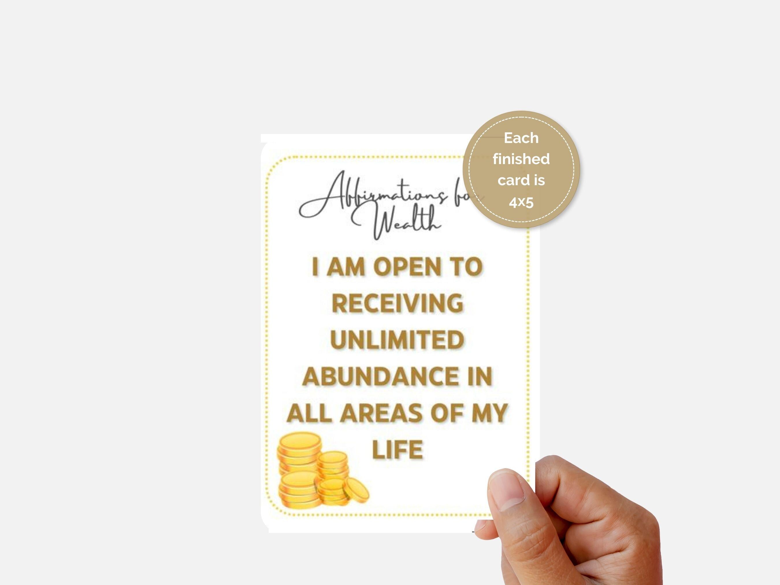 Printable Wealth Affirmation Cards – Set of 12 Prosperity & Abundance ...