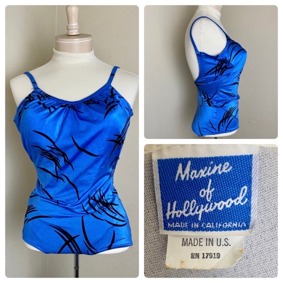 Vintage 1970's 1980's Maxine of Hollywood Blue Black … - Gem