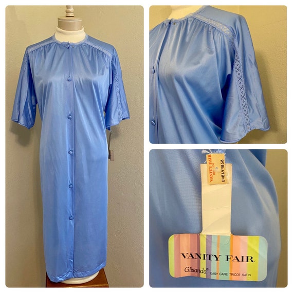 Vintage NOS Satin Vanity Fair Nightgown Robe Glisanda… - Gem