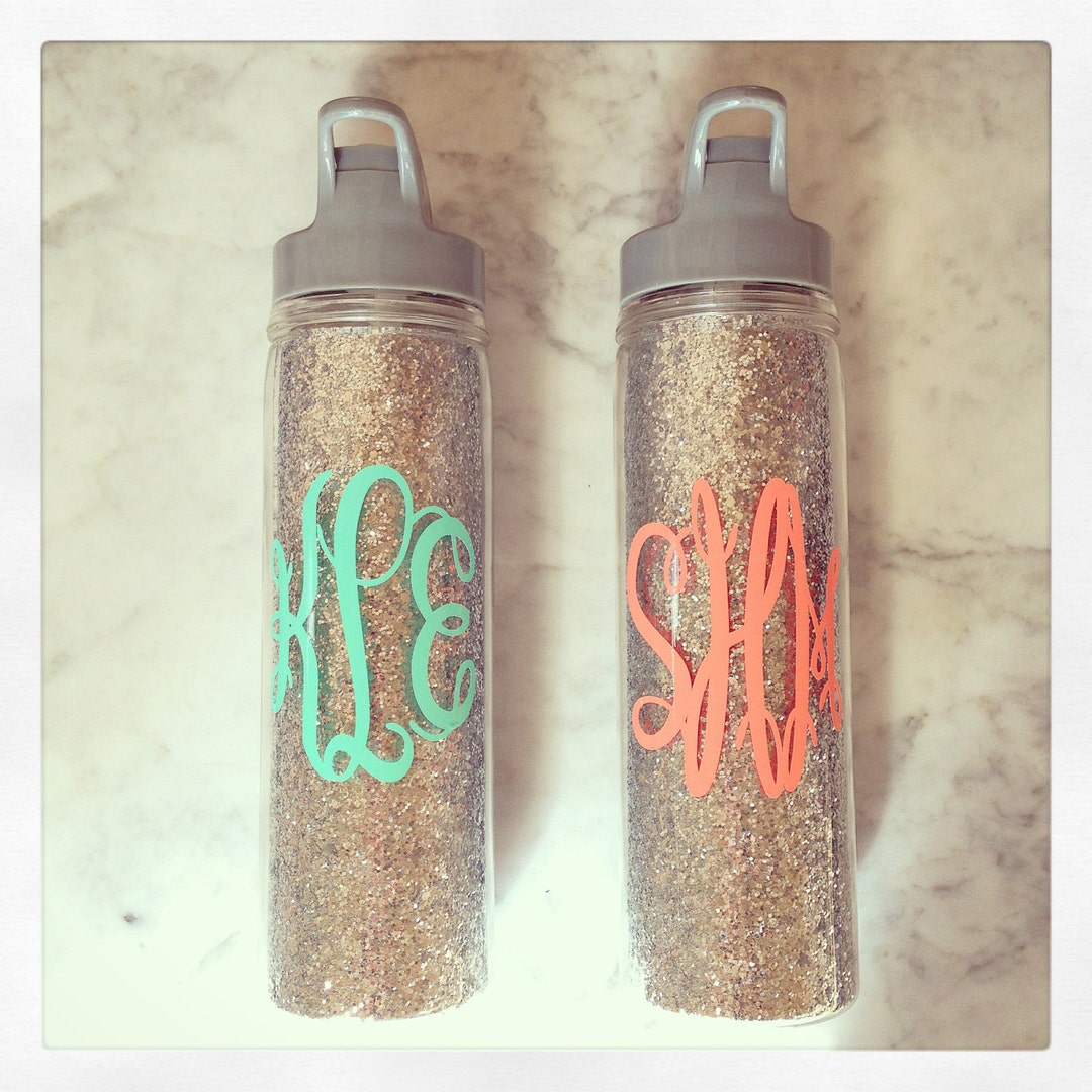 Personalized 18oz Loop Water Bottle {silver Glitter} - Etsy