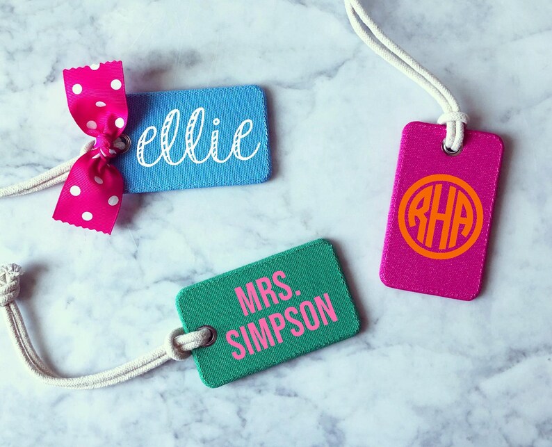Personalized Canvas Rope Luggage Tag - Etsy