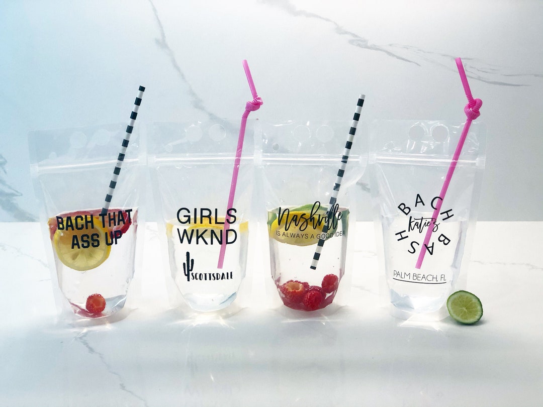 Custom Reusable Party Pouch Drink Pouches Booze Bags Drink Bags Girls ...