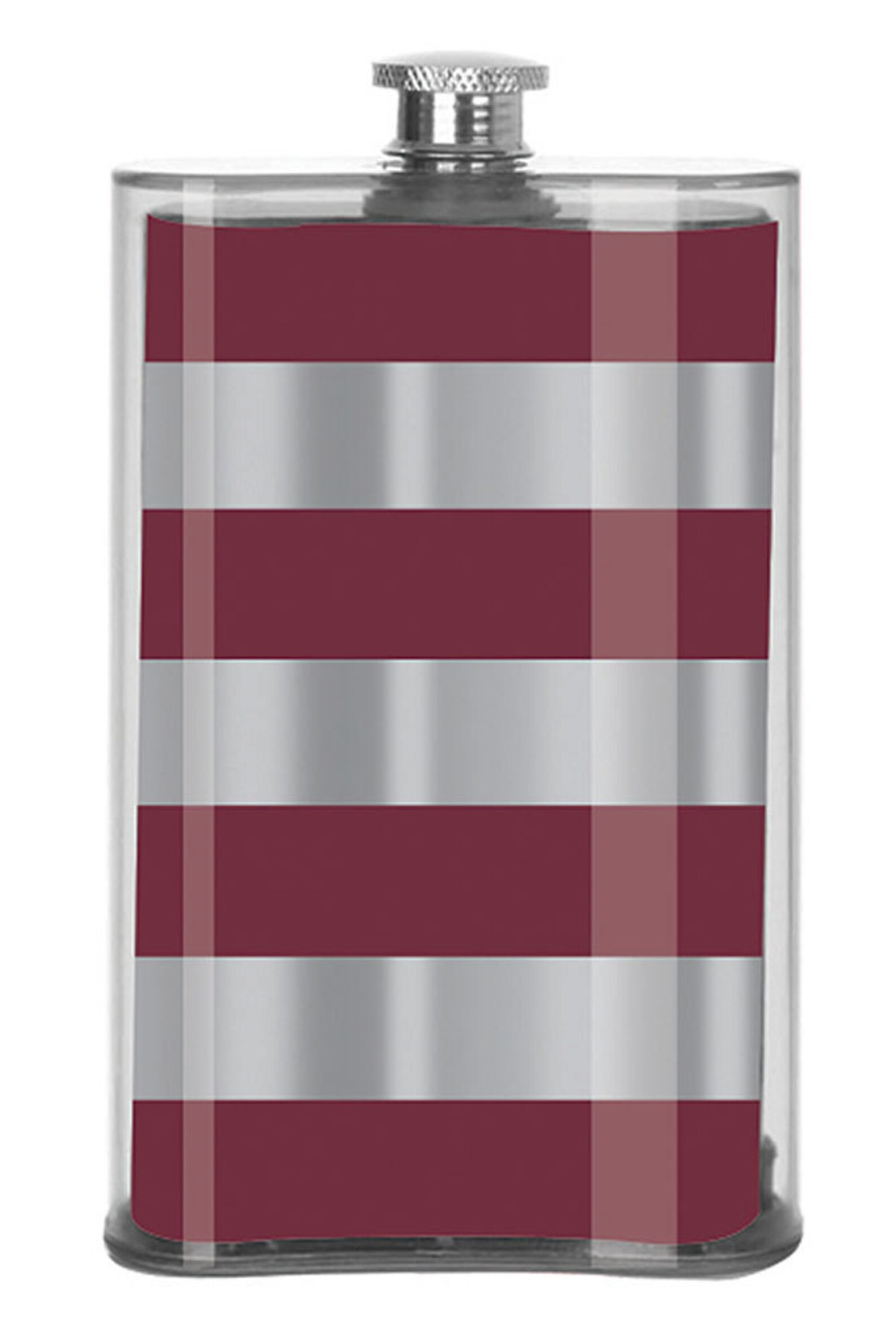 5oz Maroon Rugby Stripe Acrylic & Stainless Steel Flask | Etsy