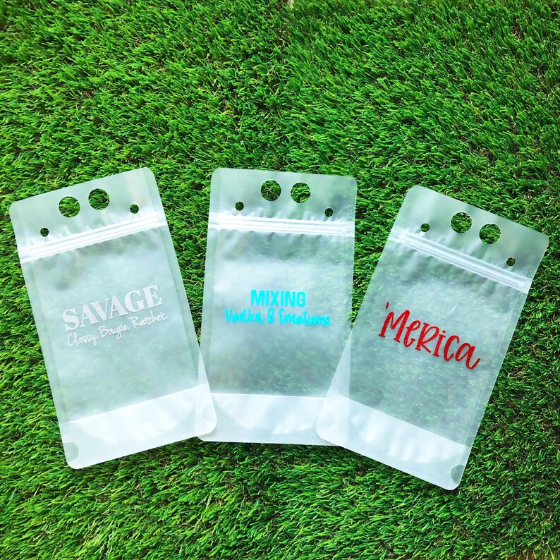 Custom Reusable Party Pouch Drink Pouches Booze Bags | Etsy