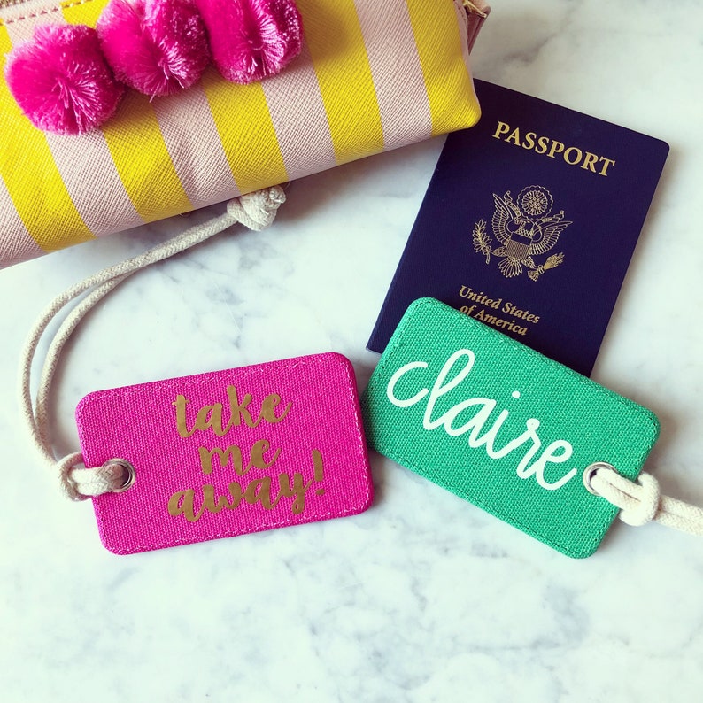 Personalized Canvas Rope Luggage Tag - Etsy