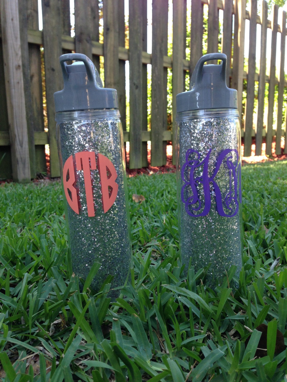 Personalized 18oz Loop Water Bottle silver Glitter - Etsy