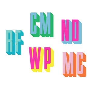 Double Layer Vinyl Monogram Decal Stickers - 2-3 Letters | Shadow ...