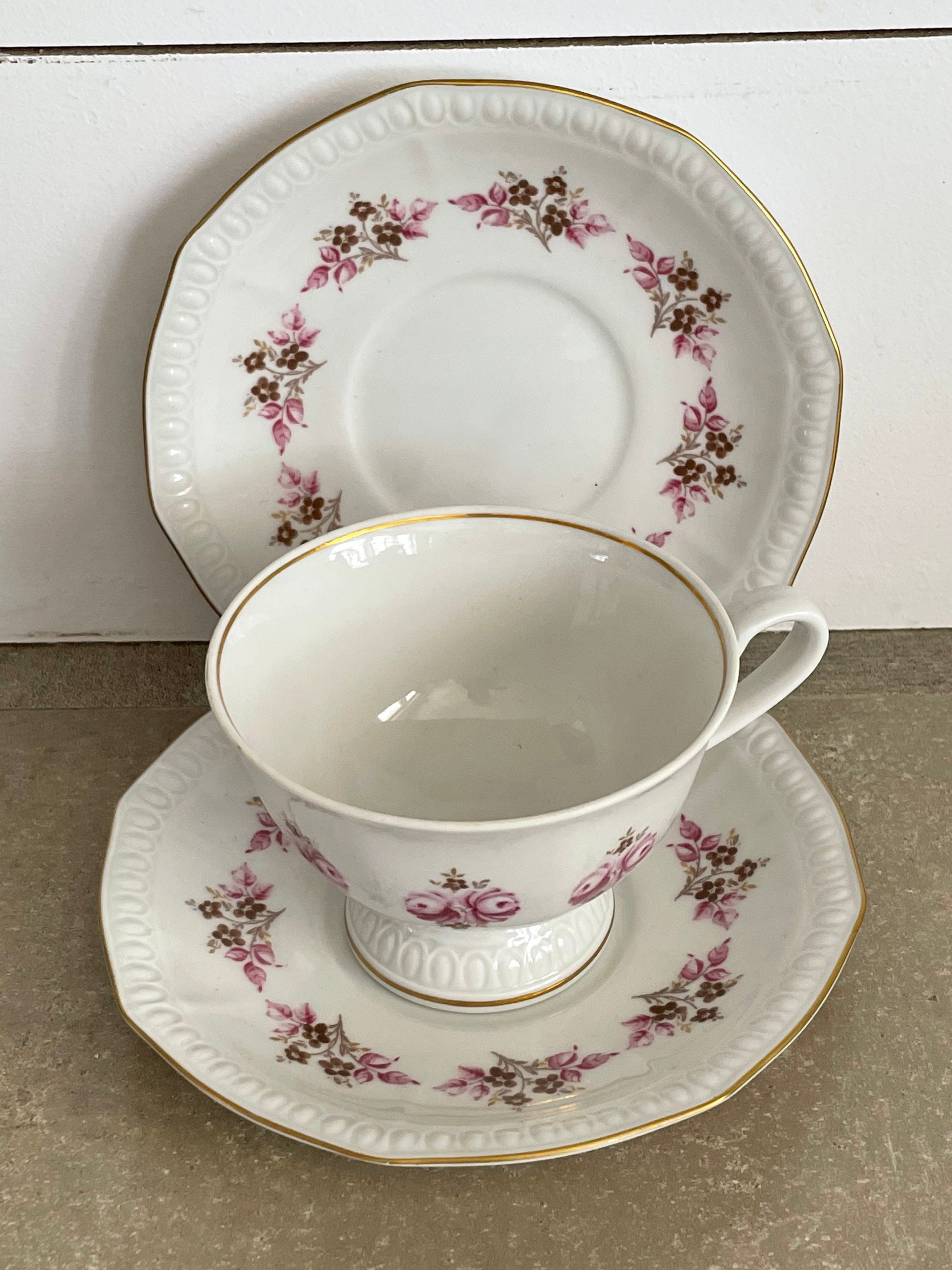 Weimar porcelaine set de thé 1 tasse et 2 soucoupes / - Etsy 日本