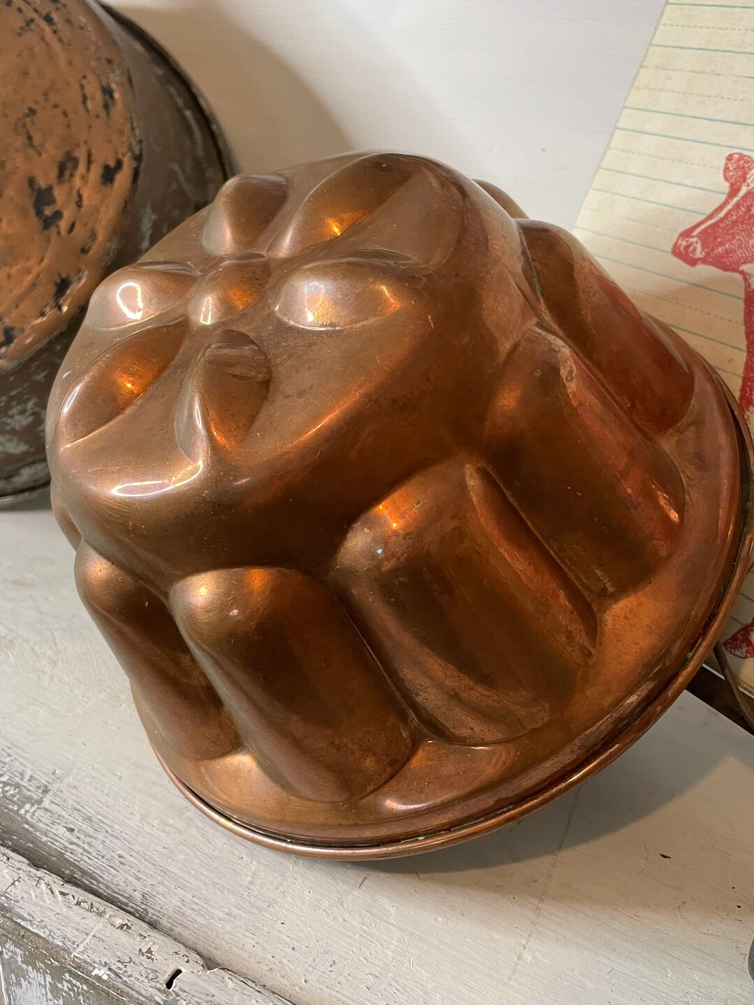 Vintage Antique Copper Frozen Mold / Farmhouse - Etsy UK