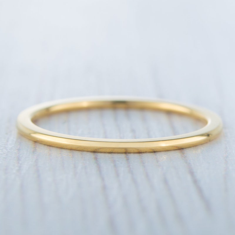 1mm Thin Gold Band Ring - Etsy UK