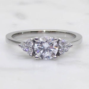 Man Made Diamond Simulant Ring Available in White Gold or Titanium - Engagement Ring - Wedding ...