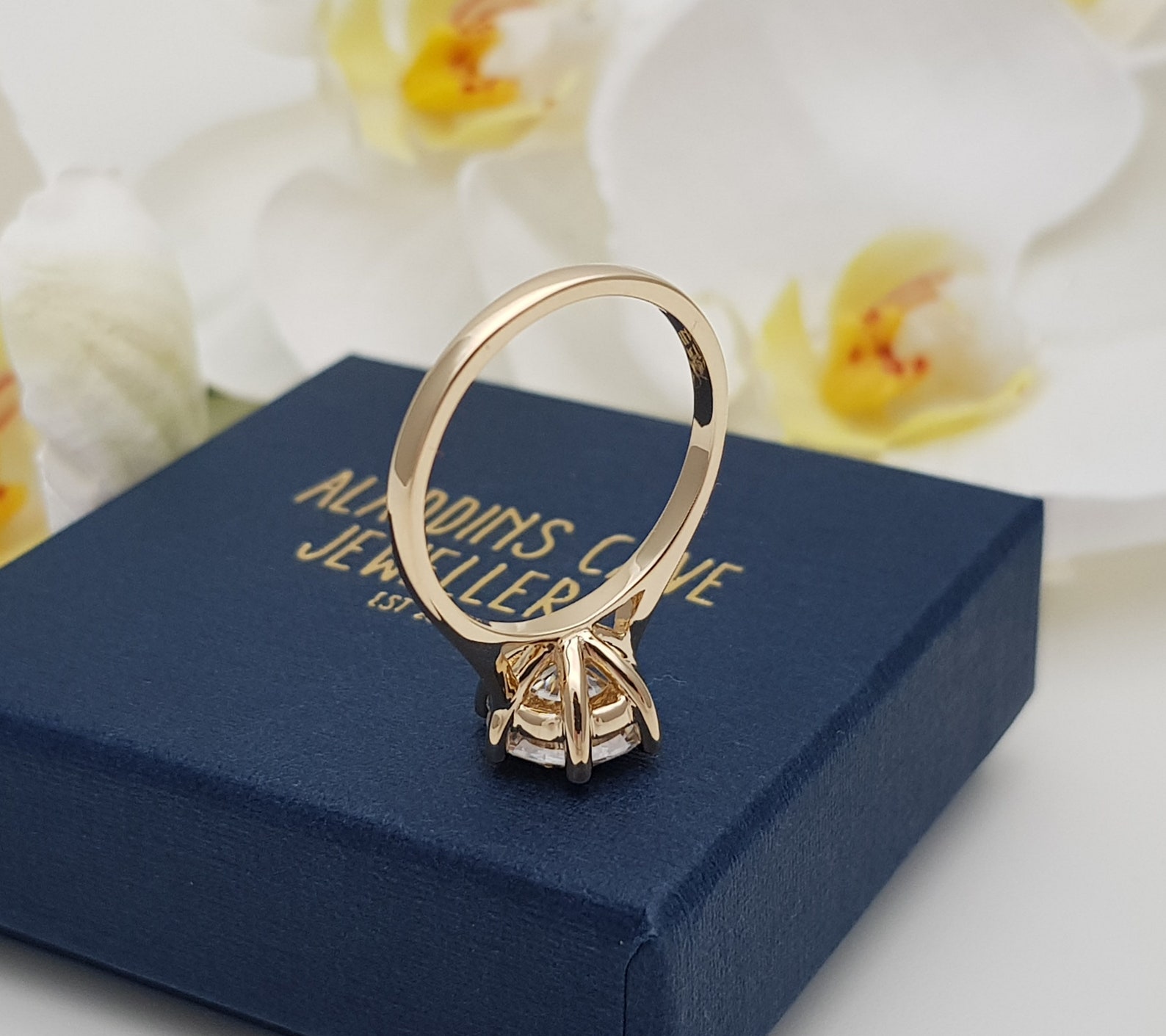 2ct Solid Gold Cathedral Setting Moissanite Solitaire Ring - Etsy UK
