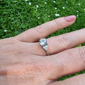 Man Made Diamond Simulant Ring Available in White Gold or Titanium - Engagement Ring - Wedding ...