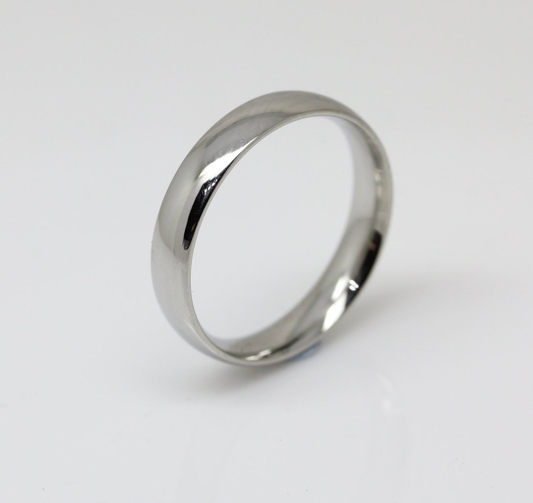 4mm Surgical Steel Comfort Fit / Court Shape Plain Band Wedding Ring - Etsy