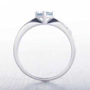 Genuine Aquamarine Solitaire Engagement Ring - Available in White Gold ...
