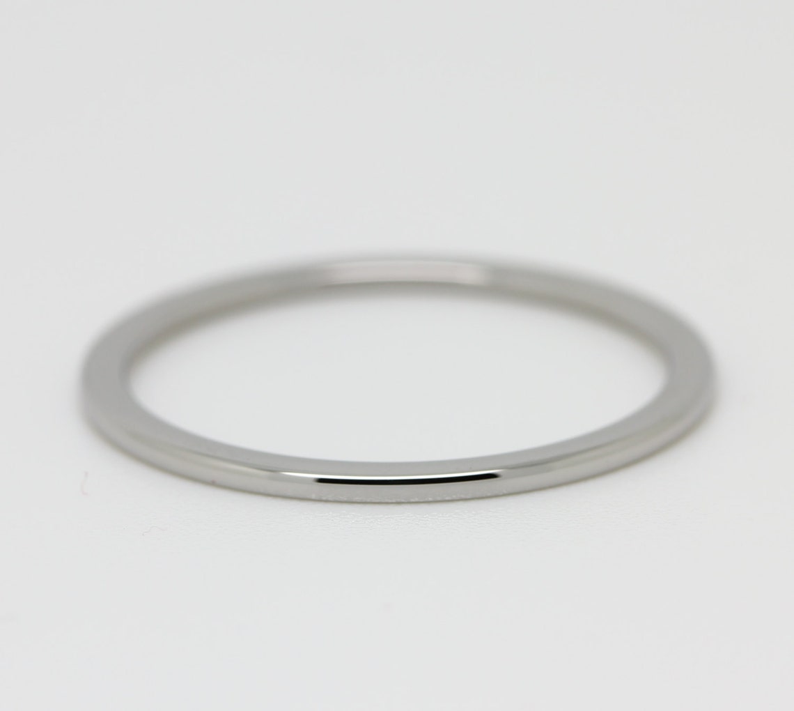 1mm Titanium Comfort Fit / Court Shape Plain Band Wedding Ring - Etsy