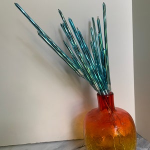Glorious Vint. 50s 60s NOS Turquoise Twist Mercury Glass Spikes HTF ...