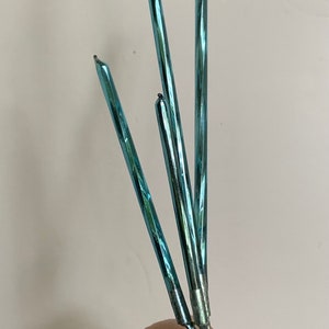 Glorious Vint. 50’s - 60’s NOS Turquoise Twist Mercury Glass Spikes HTF ...