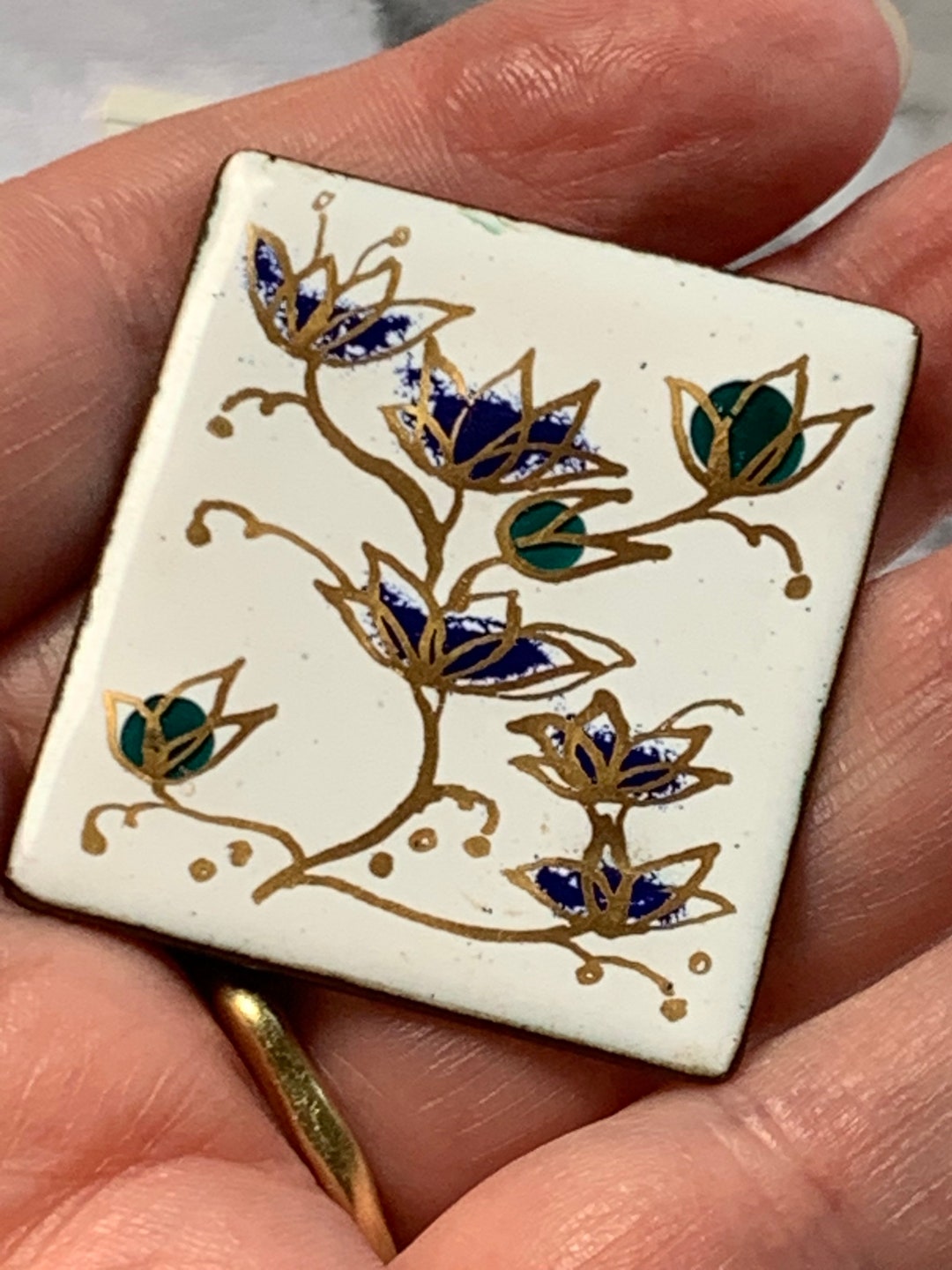 MCM Gerte Hacker Enamel on Copper Signed Brooch - Etsy