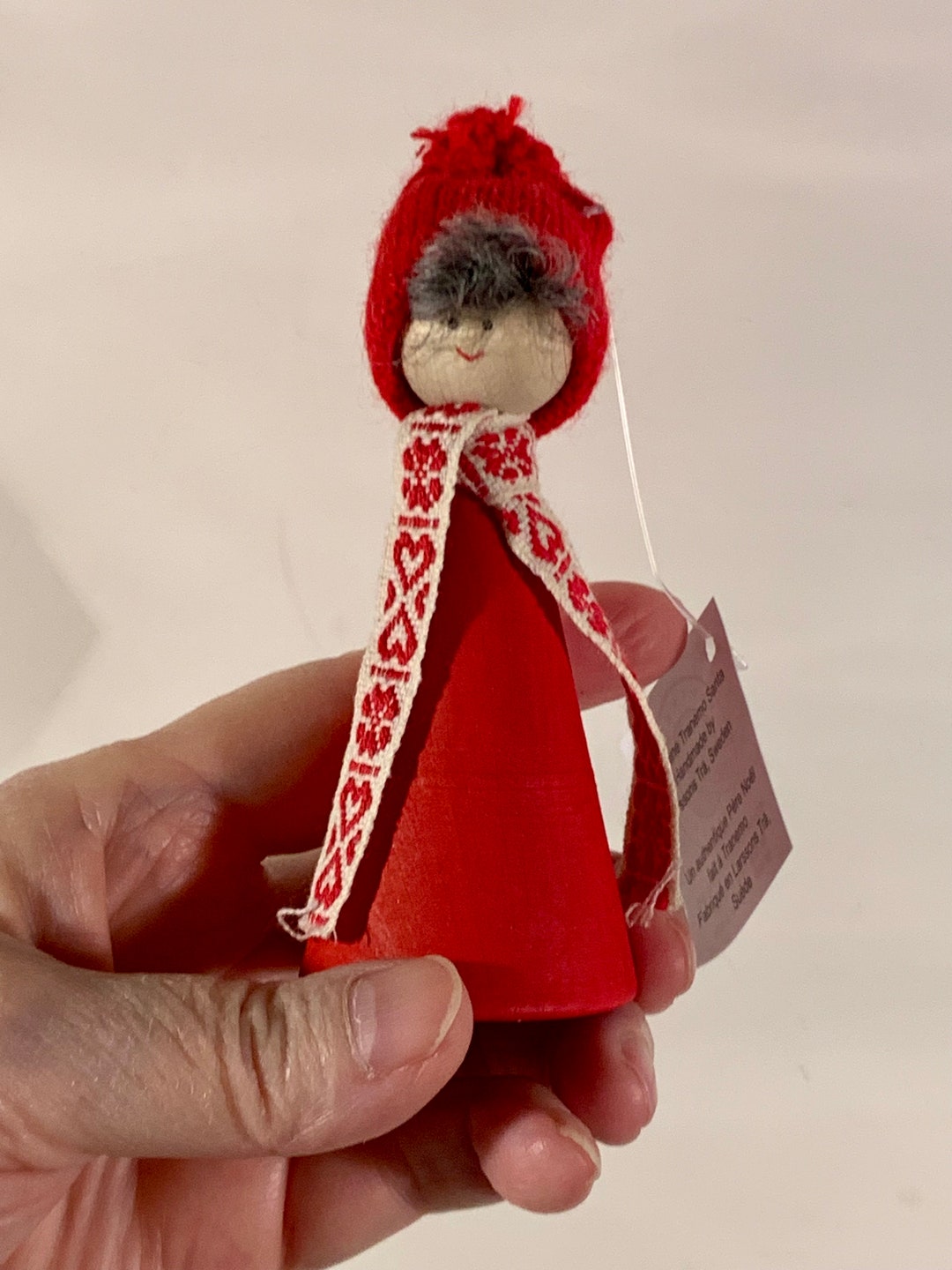 Swedish Santa Tomte LARSSONS TRA SWEDEN Boy or Girl Wood Tranemo Doll Red >> Price for One