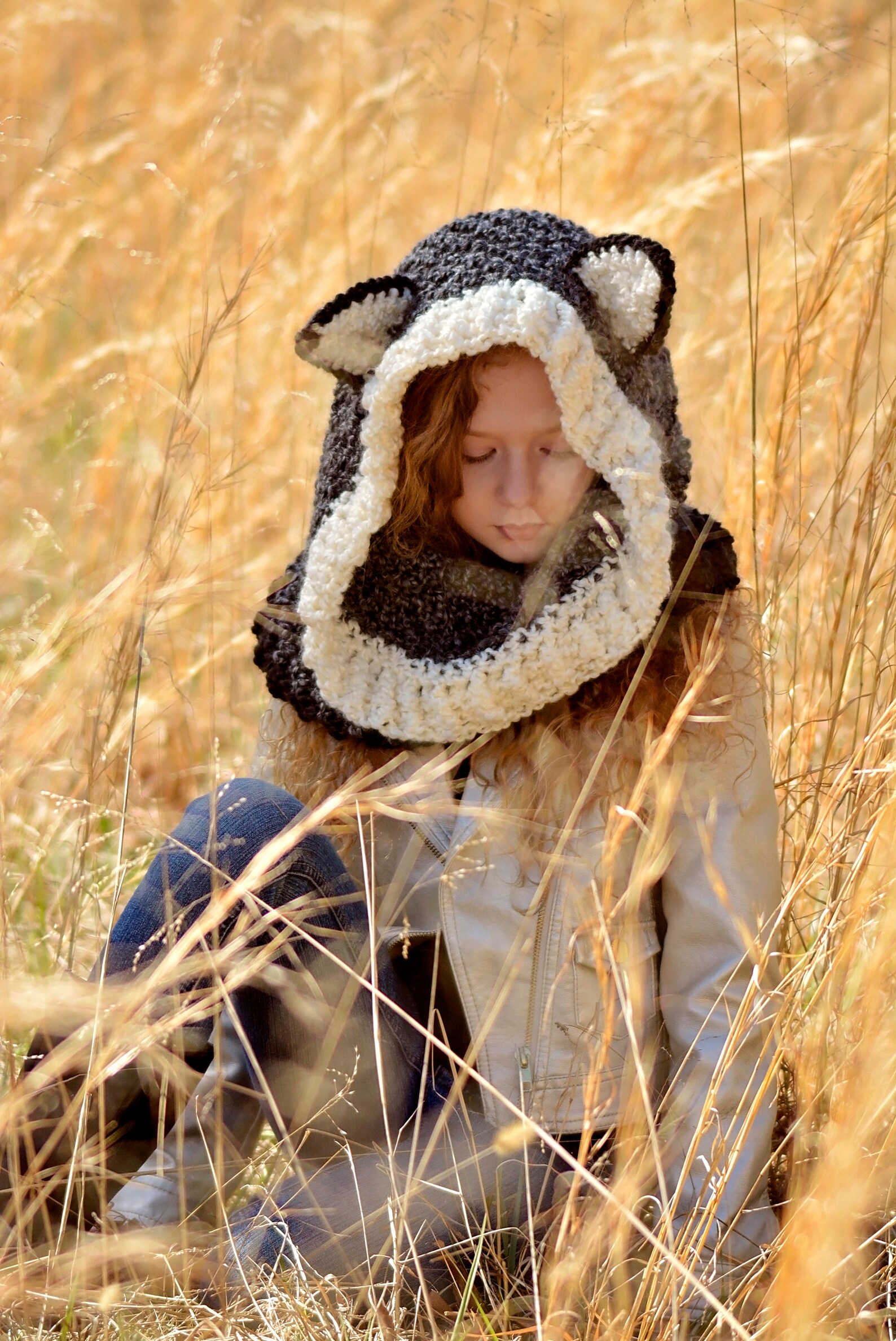 Wolf Hood Hood for Kids Dark Gray Wolf Hoodie for Kids to - Etsy