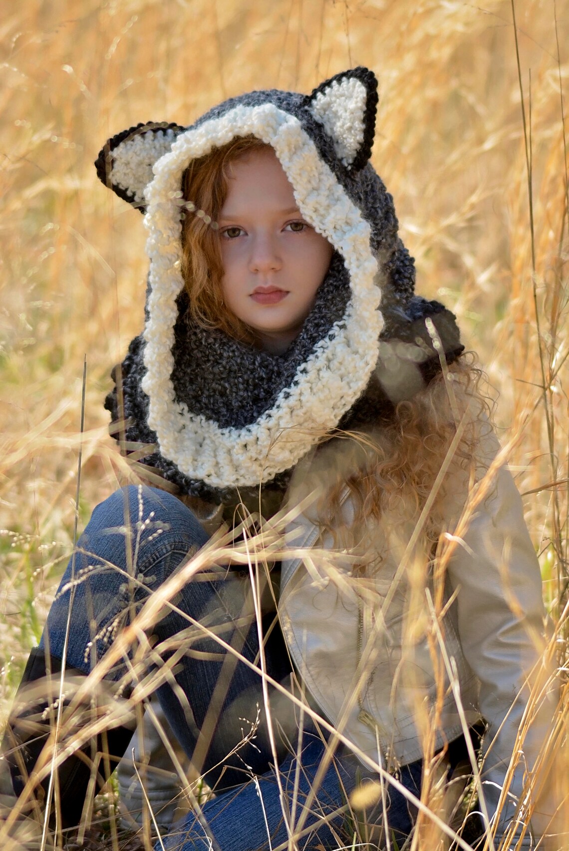 Wolf Hood Hood for Kids Dark Gray Wolf Hoodie for Kids to - Etsy