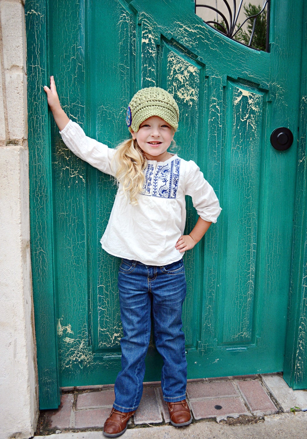 Chunky Crochet Newsboy Hat, Fall Hats for Girls, Personalized Girls ...