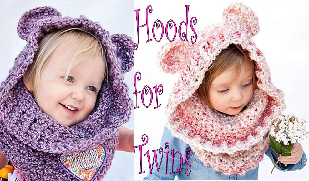 Bear Hood, Hoods for Twins, Animal Hoodie, Warm Animal Hood, Matching ...
