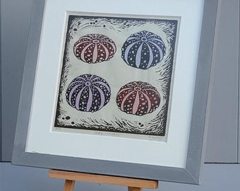 Original Handmade Linocut Print 'cuttlefish' - Limited Edition - Etsy