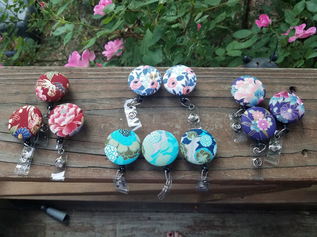 Tropical Floral Badge Reels for Work or School Ids - Etsy