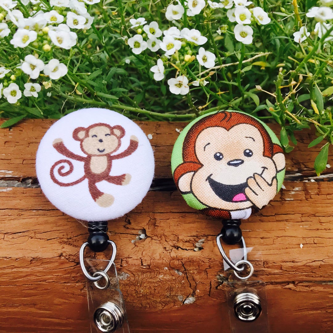 Fun Monkey Badge Reels for ID for School or Work! - Etsy