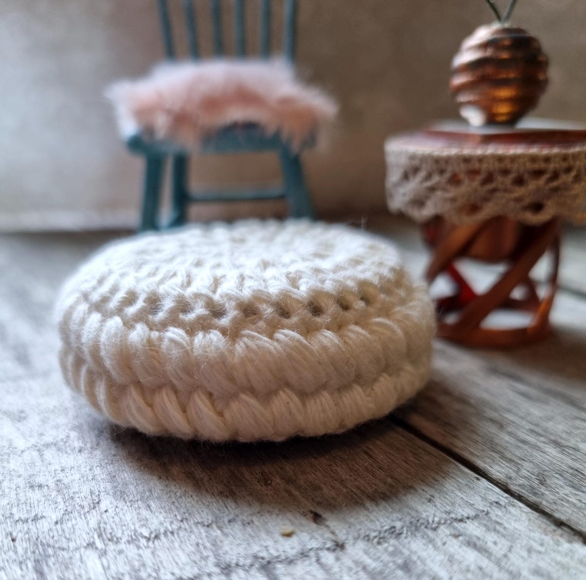 Boho Doll House Ottoman in 1 12 Scale / Modern Dollhouse Furniture ...