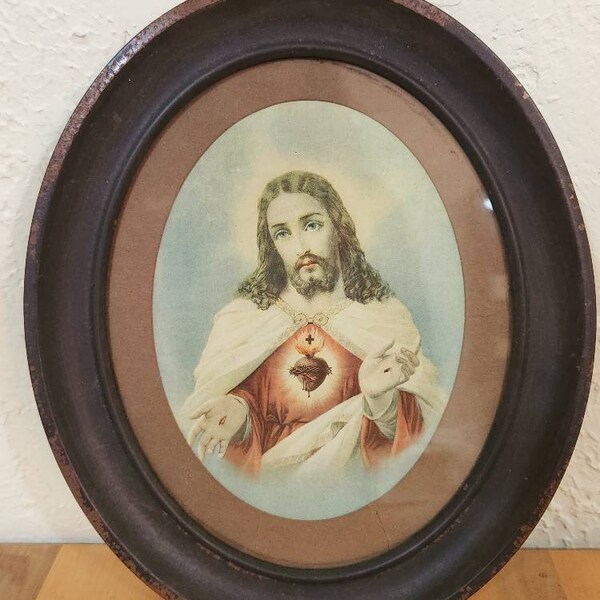 Antique Jesus Frame - Etsy