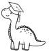 Kindergarten Graduation Dinosaur With Cap and Tassel - Etsy