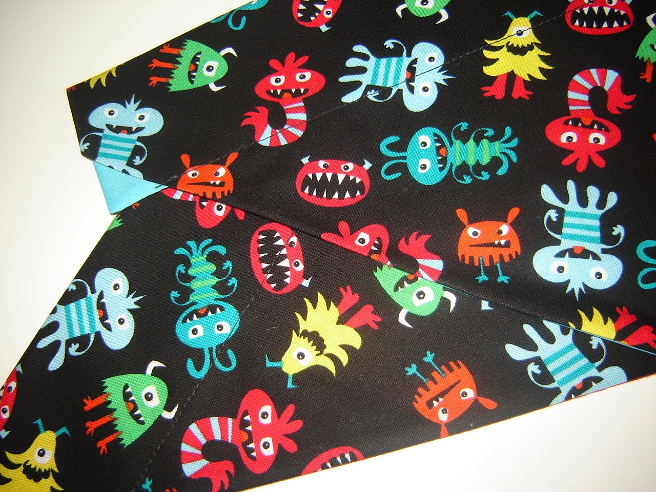 Monsters on Black Dog Scarf Over the Collar Dog Bandana - Etsy