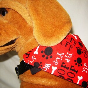 Dog Talk on Red Dog Scarf Over the Collar Dog Bandana - Etsy