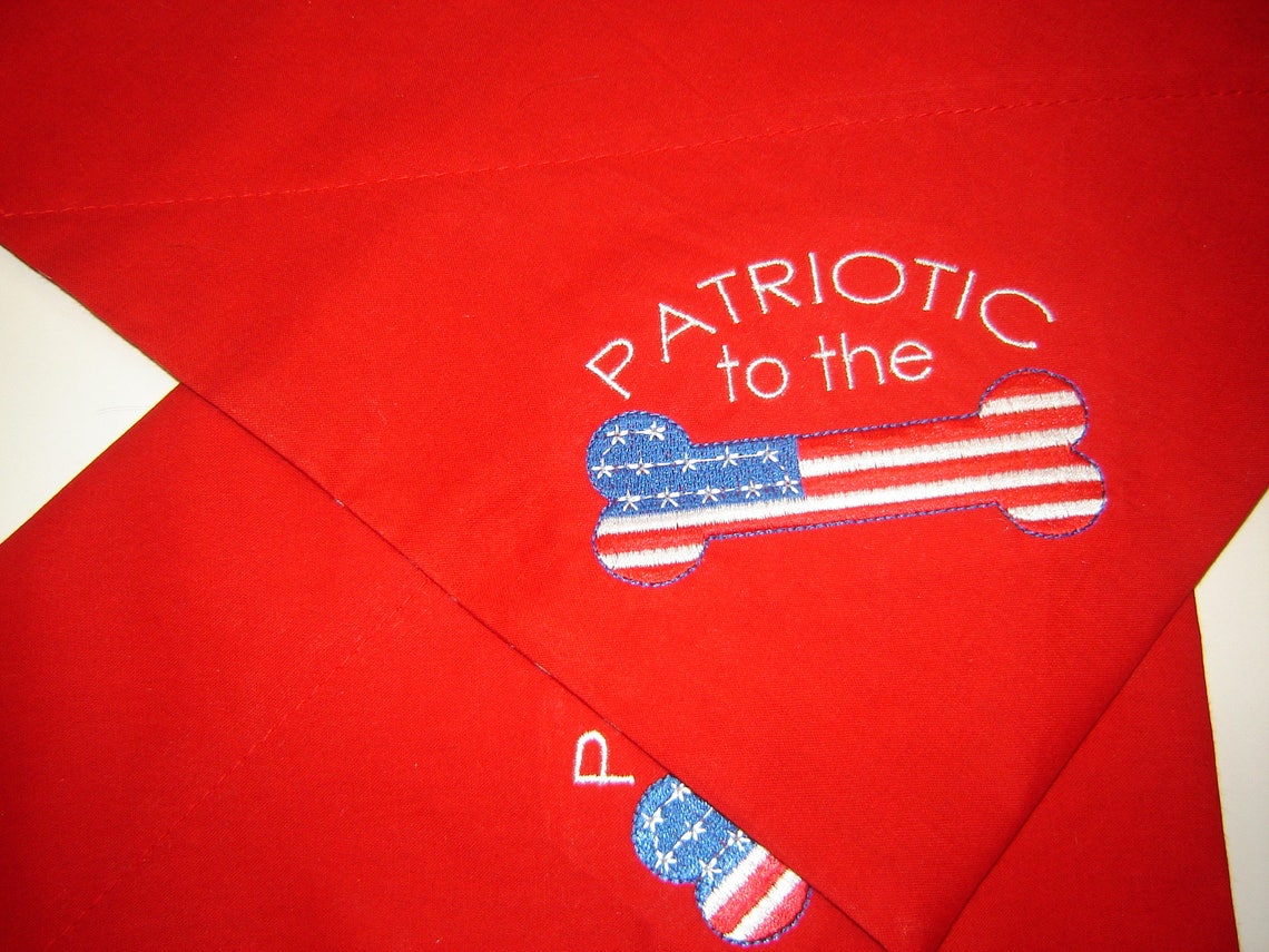 Patriotic to the Bone Flag Dog Scarf Over the Collar Dog Bandana - Etsy