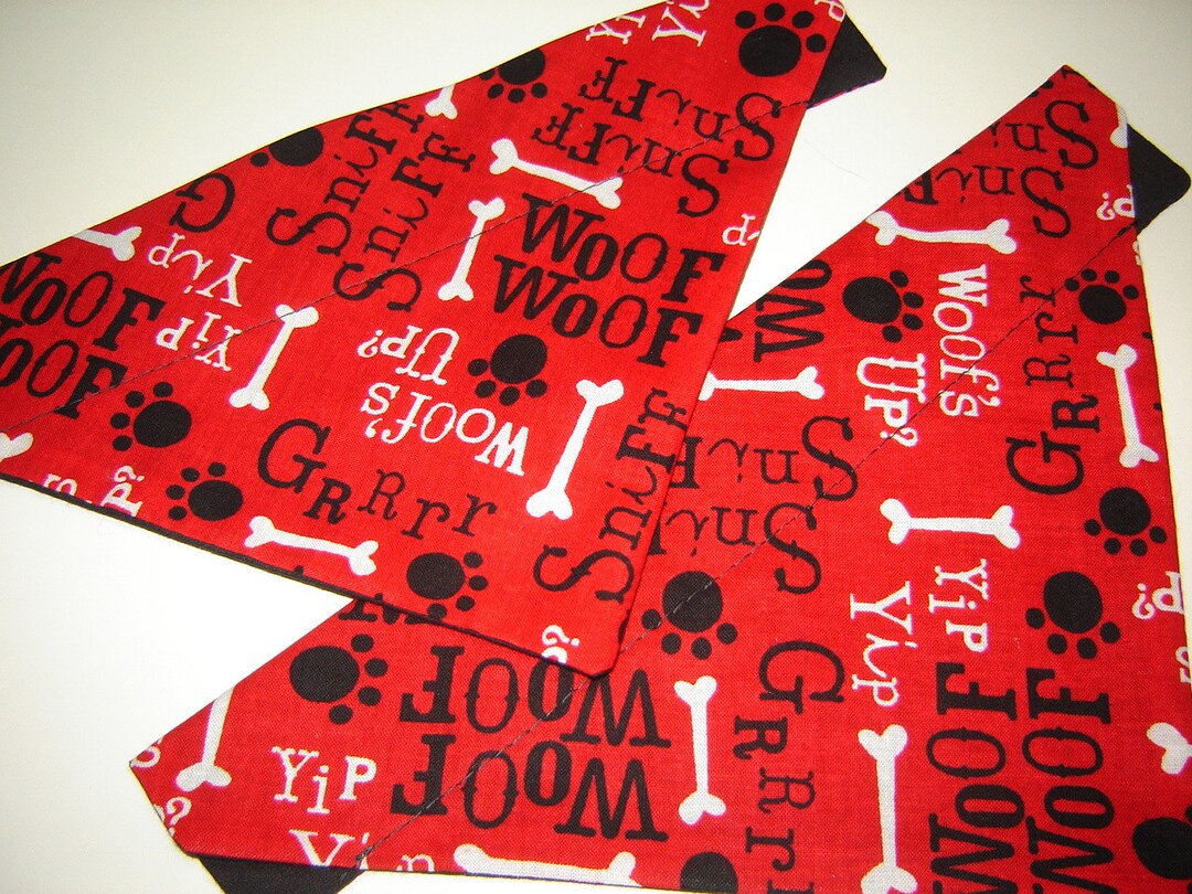 Dog Talk on Red Dog Scarf Over the Collar Dog Bandana - Etsy