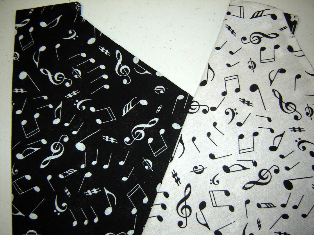 Musical Notes Two Ways Dog Scarves Over the Collar Dog Bandanas - Etsy