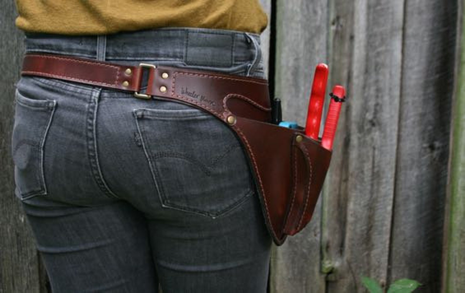 Rosewood Floral Belt + Scissor Pocket - Etsy