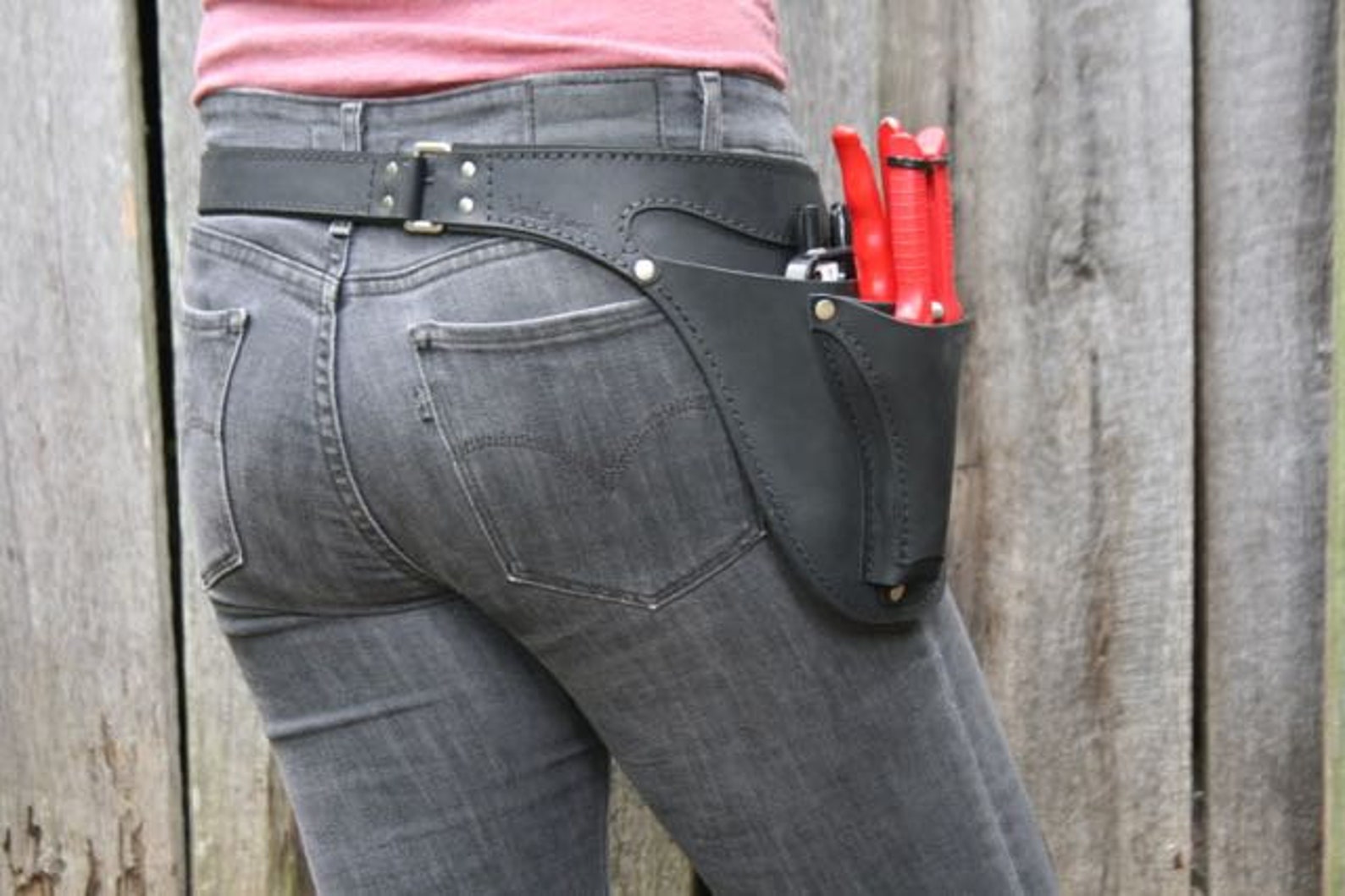 Black Floral Belt + Scissor Pocket - Etsy