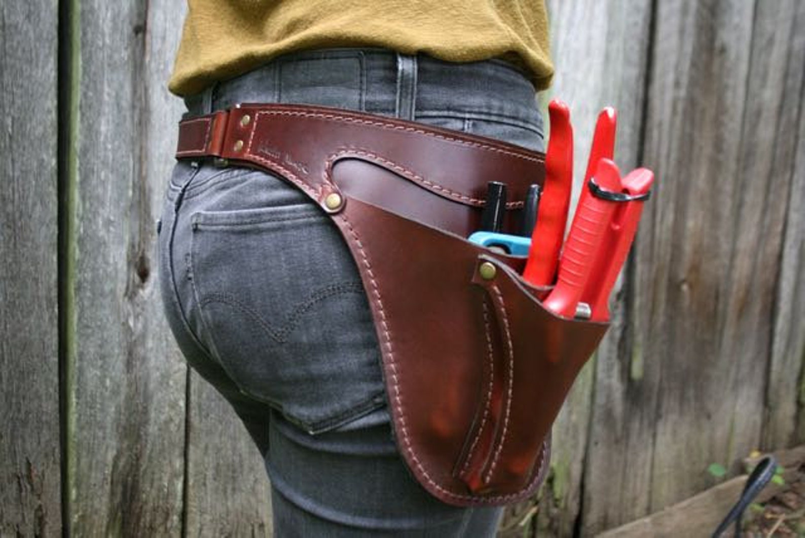 Rosewood Floral Belt + Scissor Pocket - Etsy