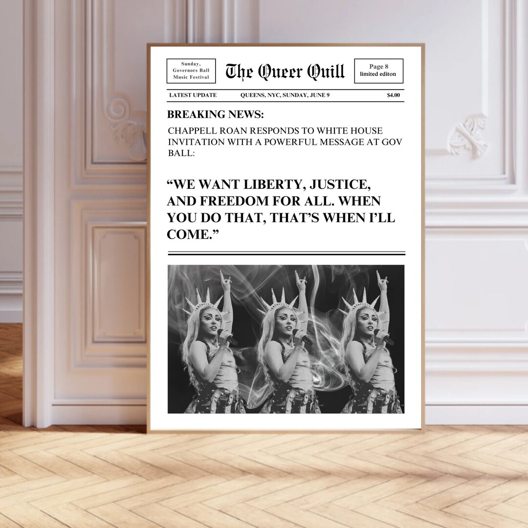 Chappell Roan Poster, Chappell Roan Quote, Newspaper Cover Aesthetic ...