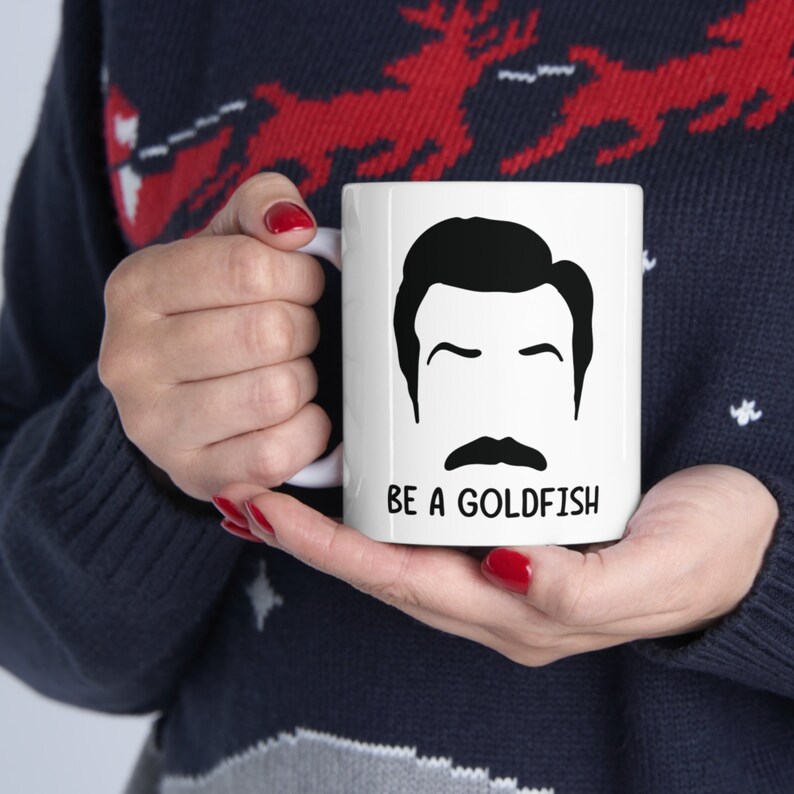 Be a Goldfish Ceramic Mug Ted Lasso Merchandise Ted Lasso - Etsy
