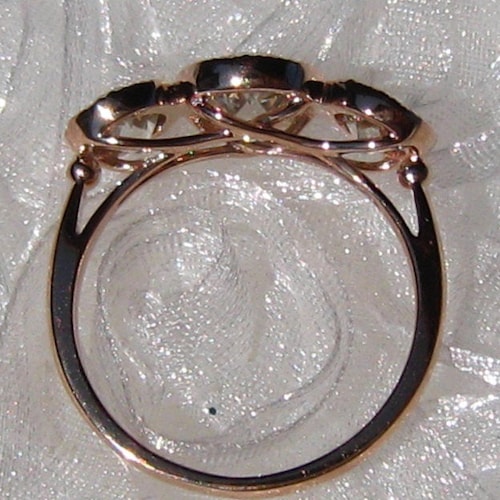 Three Stone Engagement Ring Mount With Milgrain Bezels Sweet | Etsy