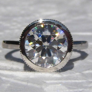 Custom Design: Bezel Solitaire Ring Mount With Diamonds, Diamond ...