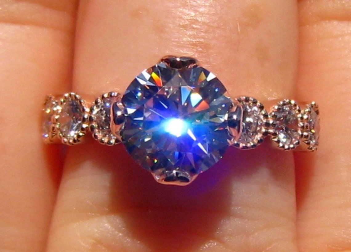 Rose Gold Lotus Diamond Engagement Ring Mount With Milgrain - Etsy